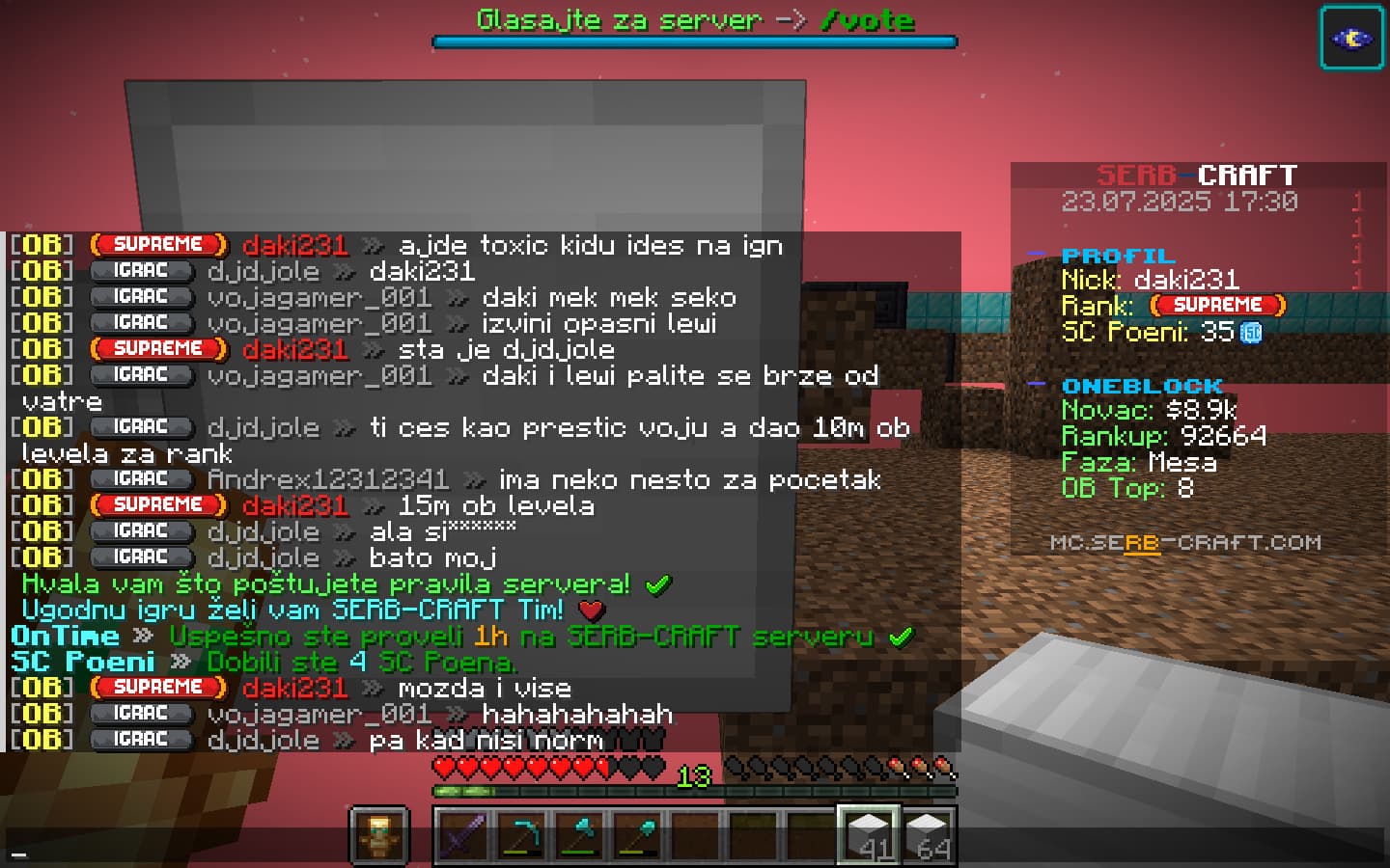 Igrac me vredja - Pregledane prijave - SERB-CRAFT Forum